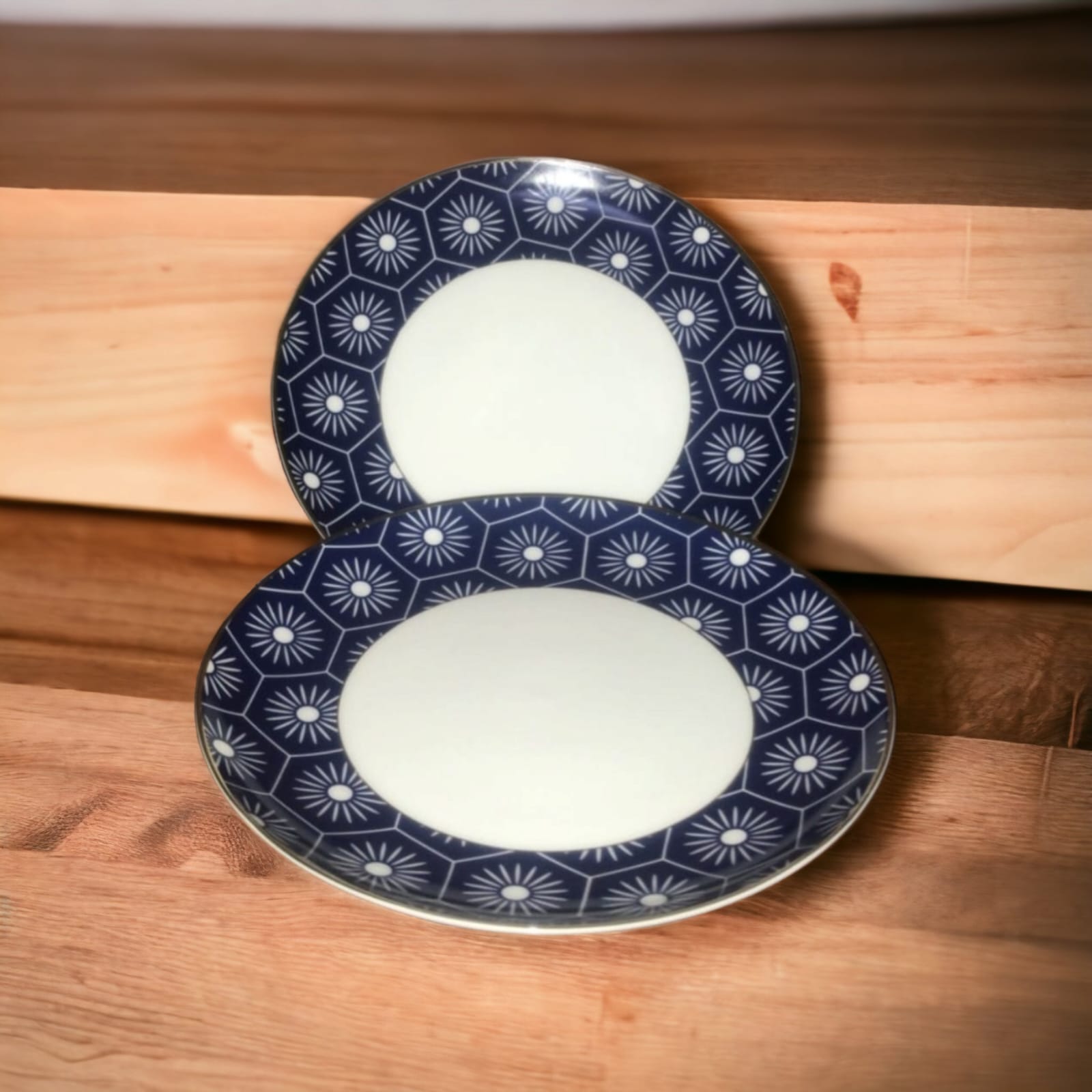 BLUE DESIGN SIDE PLATES | Vassie's Cutlery Hire